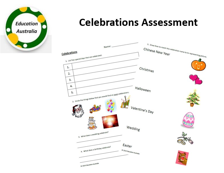 Celebrations Assessment / Test - Special Days - Celebrations Around the ...