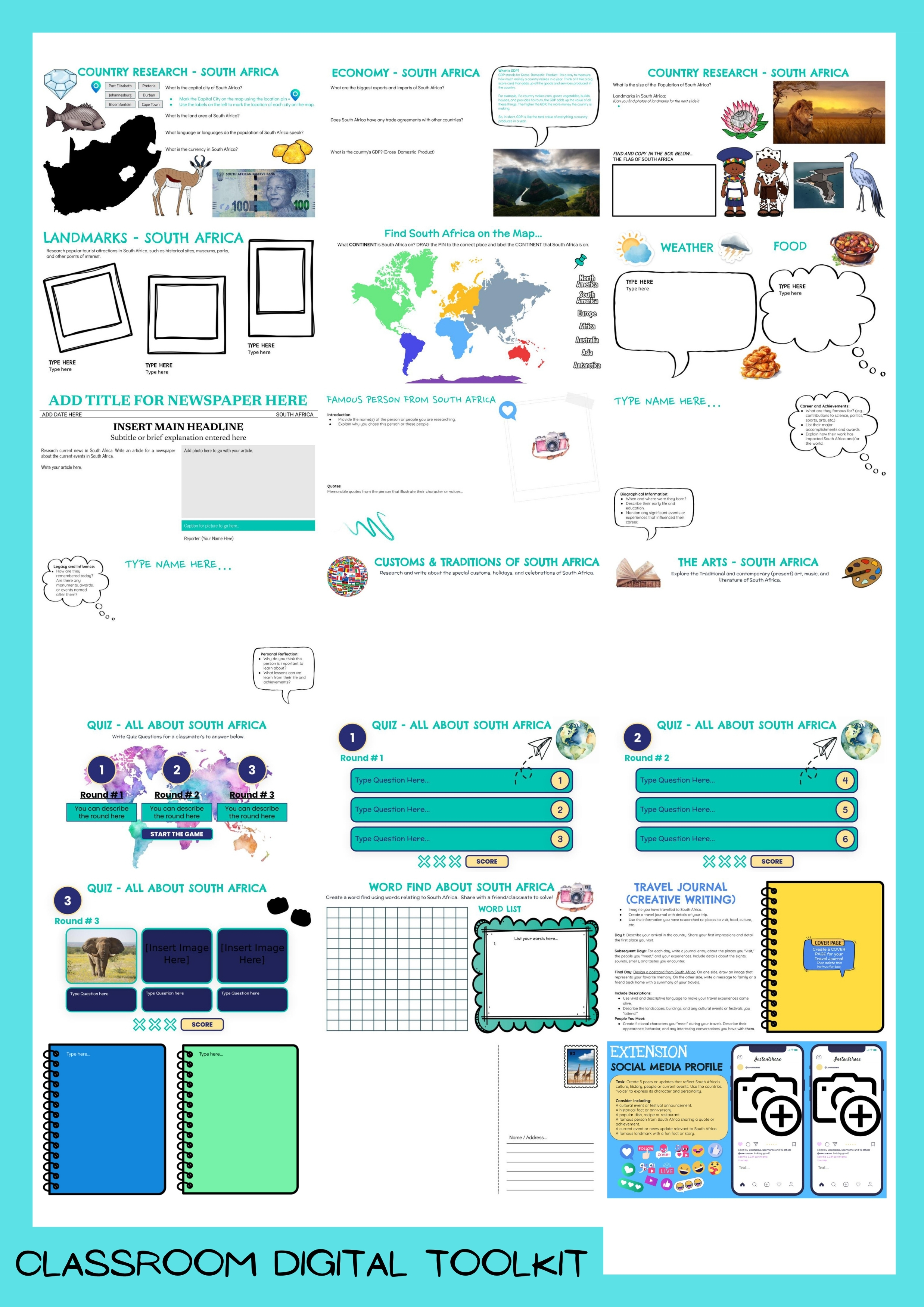 SOUTH AFRICA - Country Research Project (Google Slides™) | Teaching ...