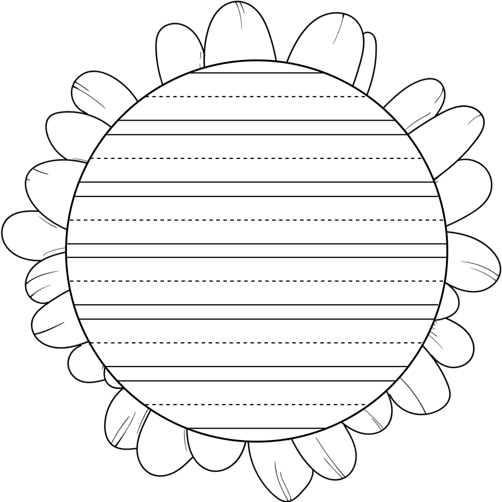 Sunflower Writing Paper with Dotted Lines | Spring-Themed Template for ...