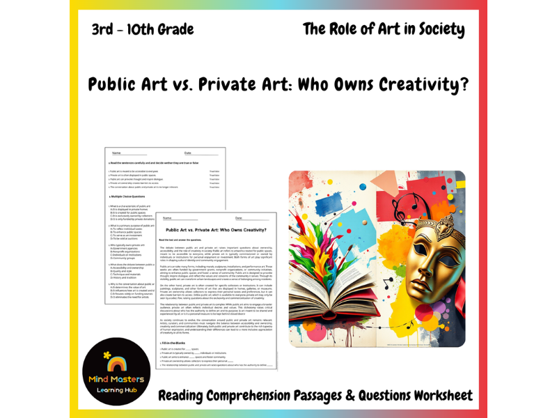 Public Art vs. Private Art: Who Owns Creativity? Reading Comprehension ...