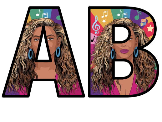 Famous Person Beyonce Musician Lettering Set Display Title Letters ...