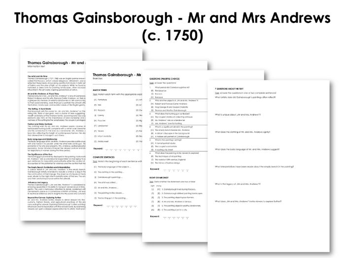 Thomas Gainsborough - Mr and Mrs Andrews (c. 1750) | Teaching Resources