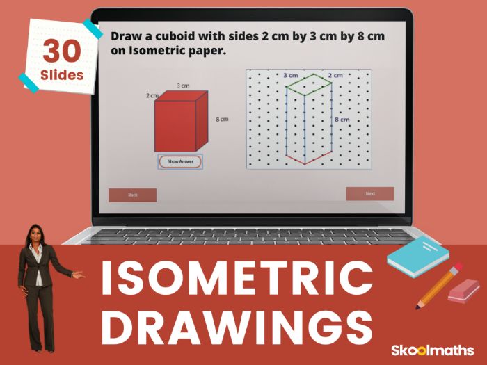 Isometric Drawings Digital Lesson with Printable Worksheet | Teaching ...