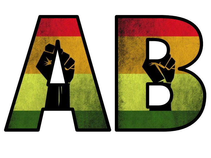 Black History Month Flag Fist Lettering Set Display Title Letters ...
