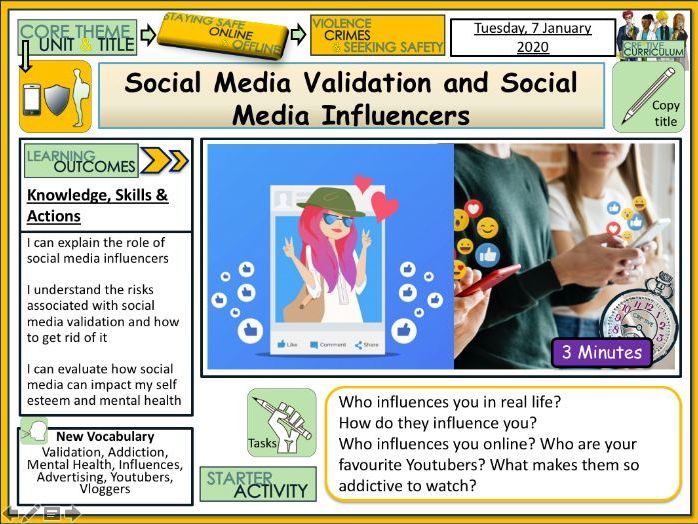 Social Media Validation and Social Media Influencers | Teaching Resources