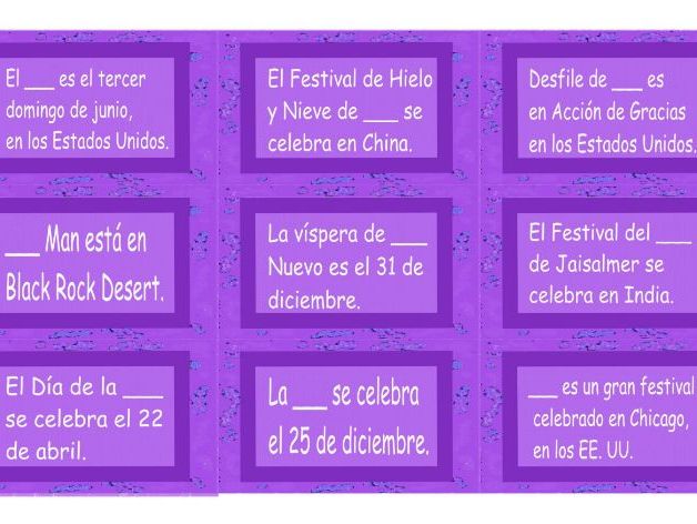 Holidays and Festivals Around the World Spanish 4 Worksheet-2 Game-1 ...