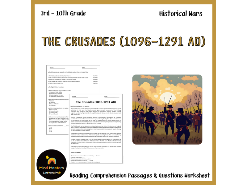 The Crusades (1096–1291 AD) Reading Comprehension Passages & Questions ...