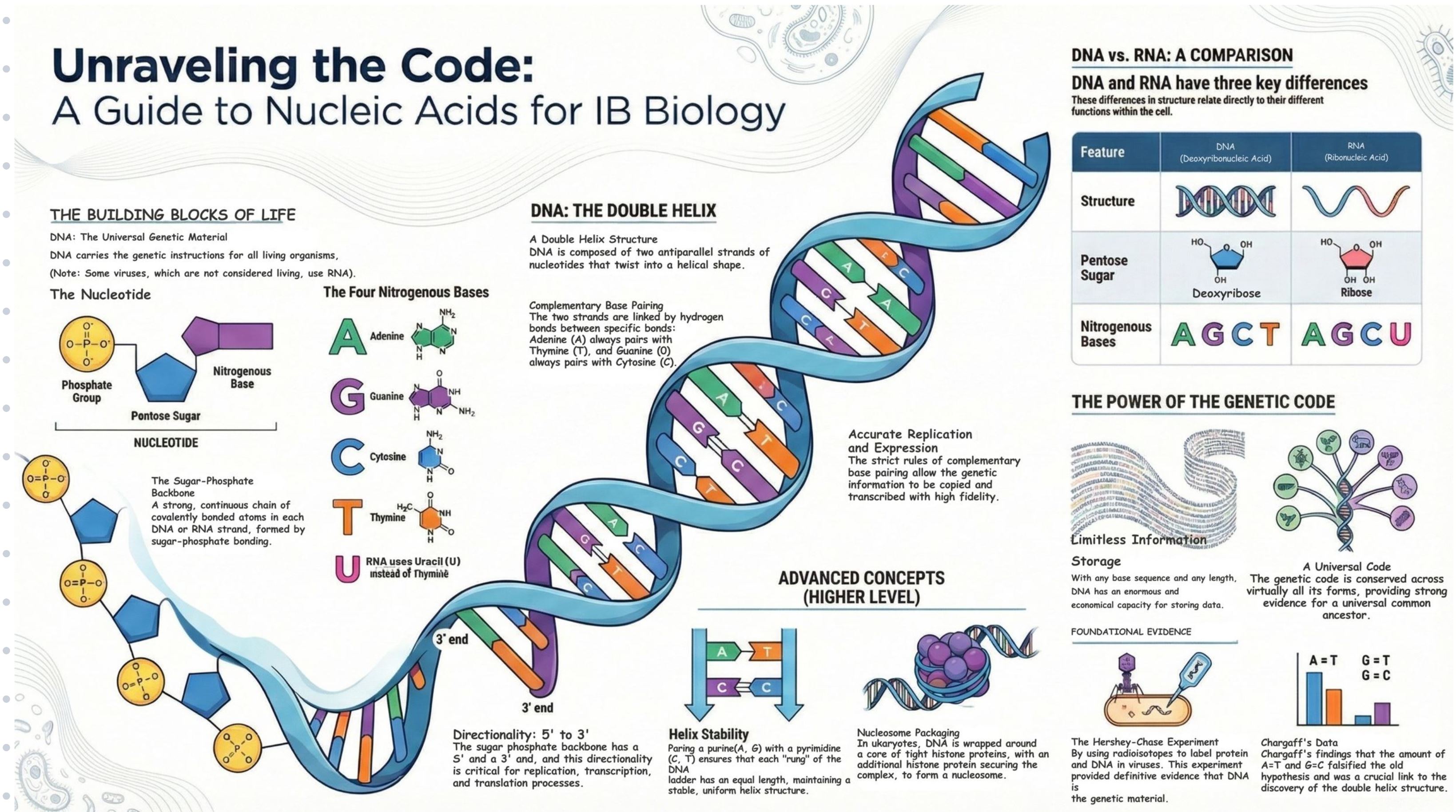 IB DP Biology Digital Infographic Poster: A1.2 Nucleic Acids ...