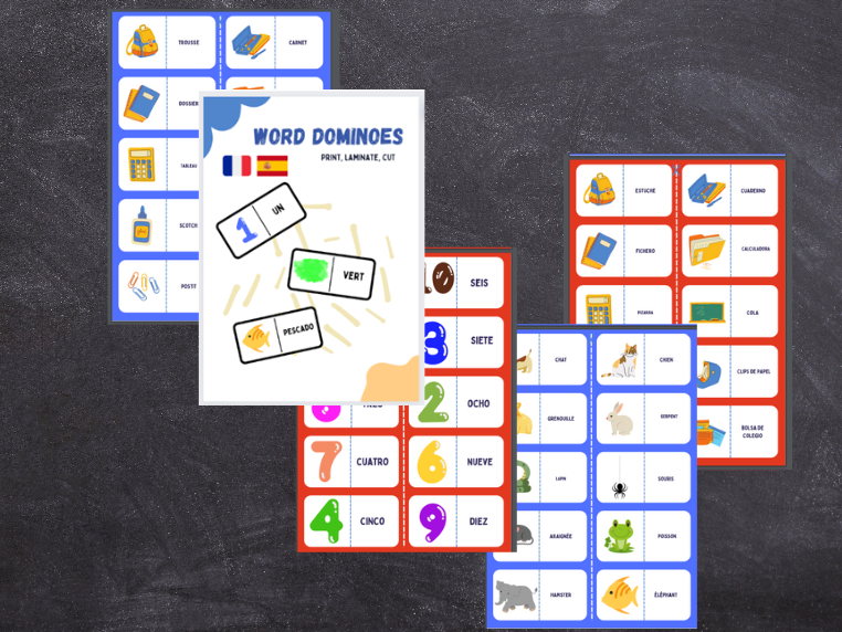 French Spanish primary domino animals studio KS2 | Teaching Resources