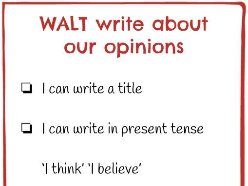 Success Criteria for Persuasive Writing Year 1 | Teaching Resources