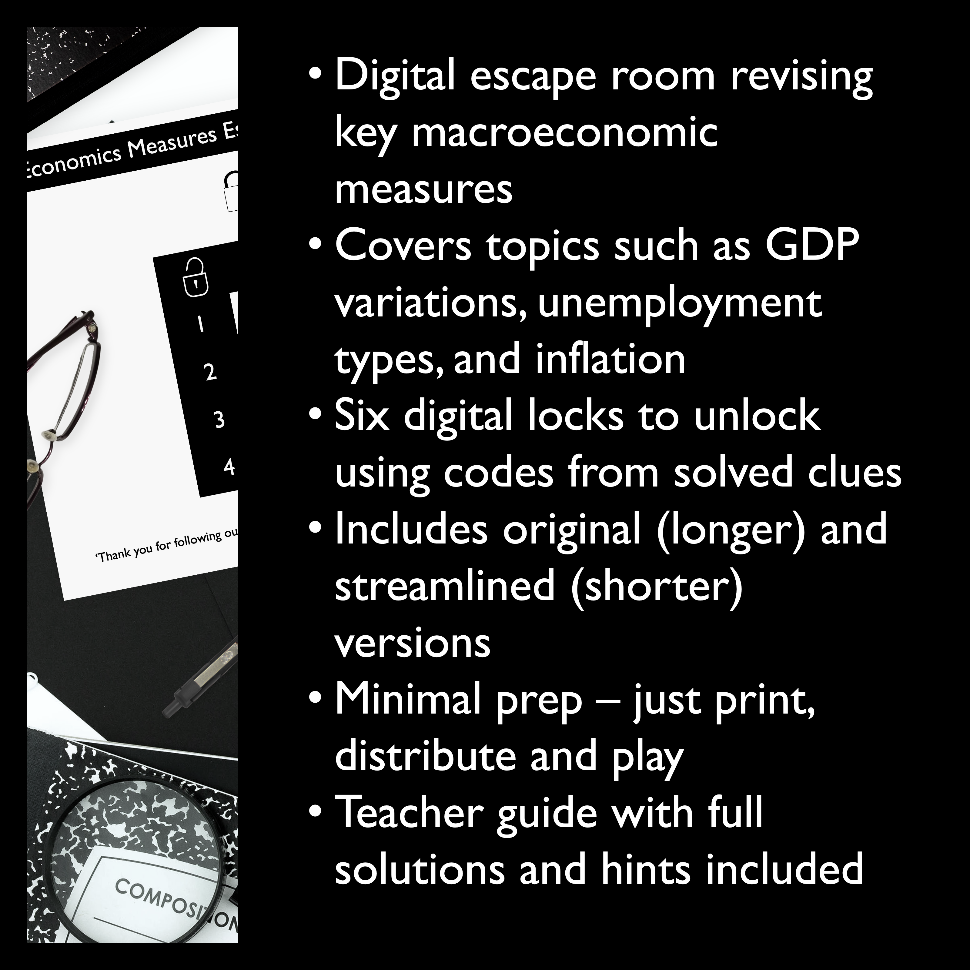 Macroeconomic Measures Escape Room | Teaching Resources