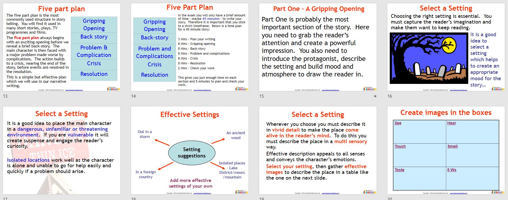 GCSE English Narrative Writing Unit Of Work Teaching Resources