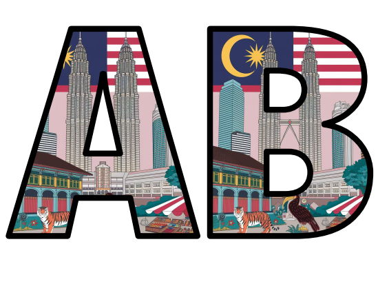 Malaysia Country Study Lettering Set Display Title Letters Numbers ...