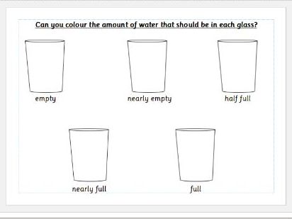 Can you colour the amount of water that should be in each glass ...