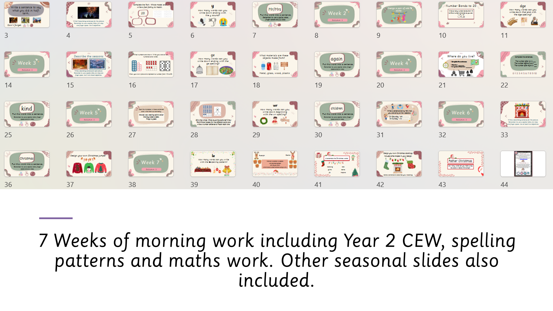 Year 2 Start the Day / 5 Minute Work / Morning Work - Autumn 2 ...