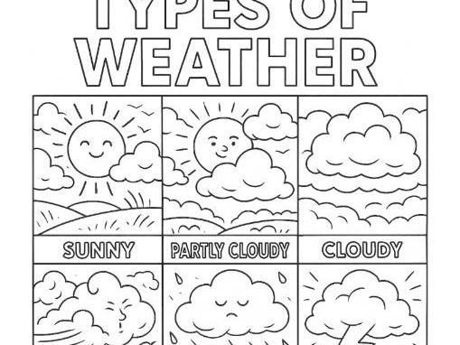 Types of Weather Colouring Sheet | Teaching Resources