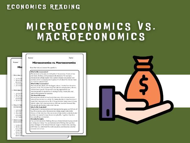 Microeconomics vs. Macroeconomics - Economics Reading Worksheet ...