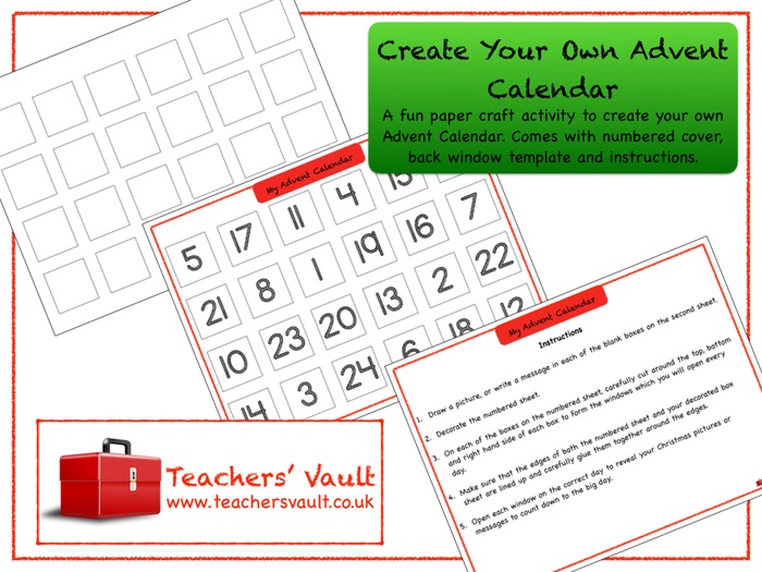 Create Your Own Advent Calendar Teaching Resources