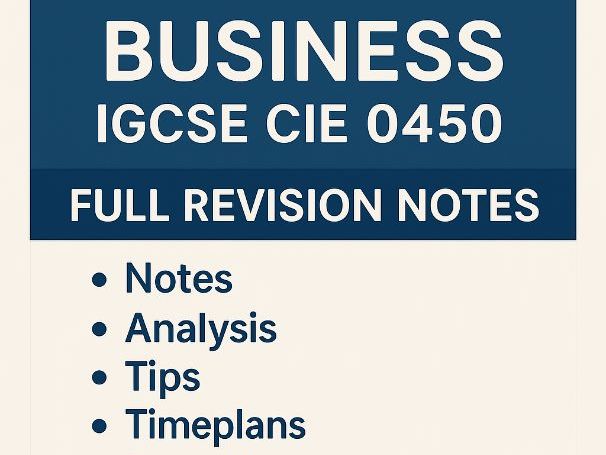 0450 CIE IGCSE Business Studies Notes | Teaching Resources