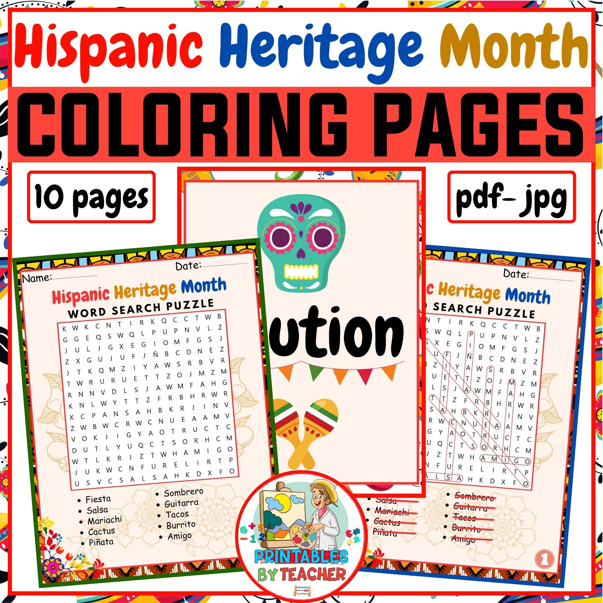 National Hispanic Heritage Month Word Search Puzzle Game v_02 ...