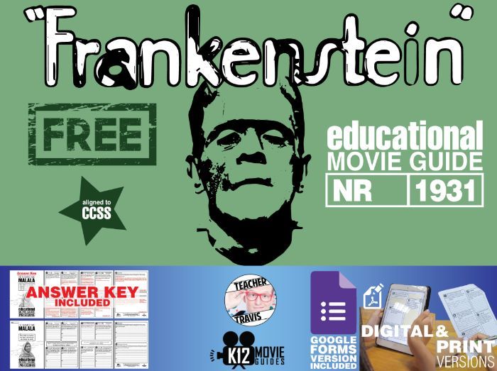 Free Halloween Activity Frankenstein Movie Guide | Questions ...