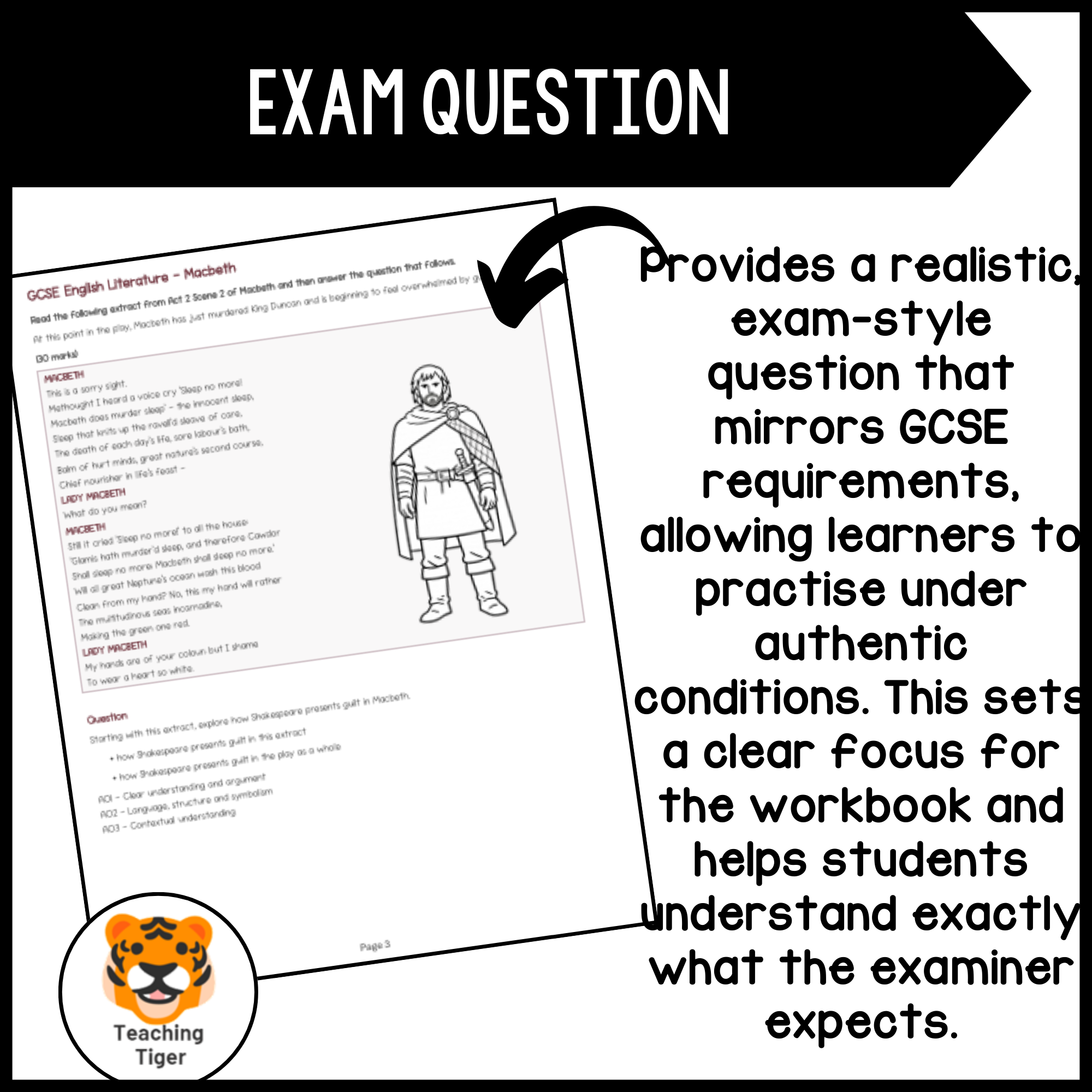 Macbeth Guilt Exam Question Pack | GCSE English Literature (AQA ...