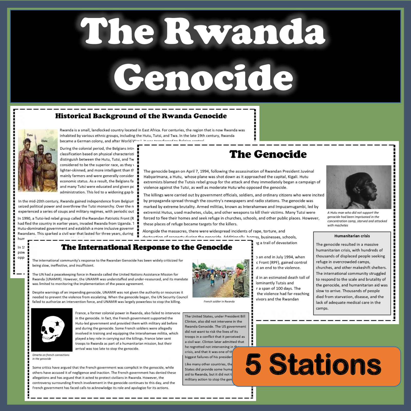 Rwanda Genocide Station Activity/Gallery Walk | Teaching Resources