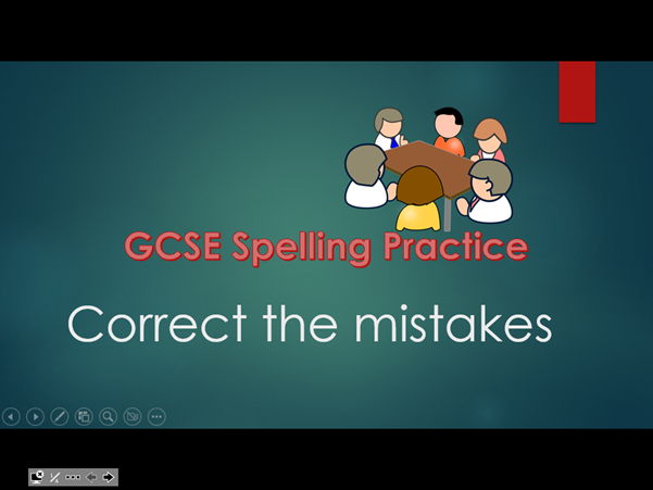 GCSE correct the spelling mistakes | Teaching Resources