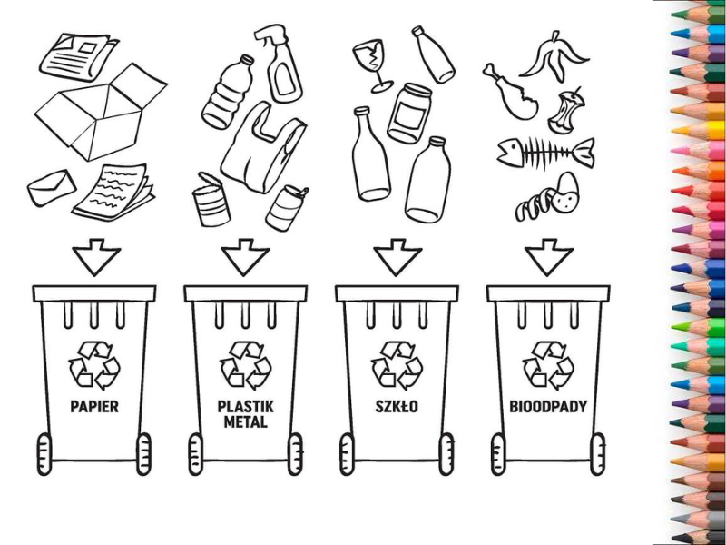 recycleing coloring pages