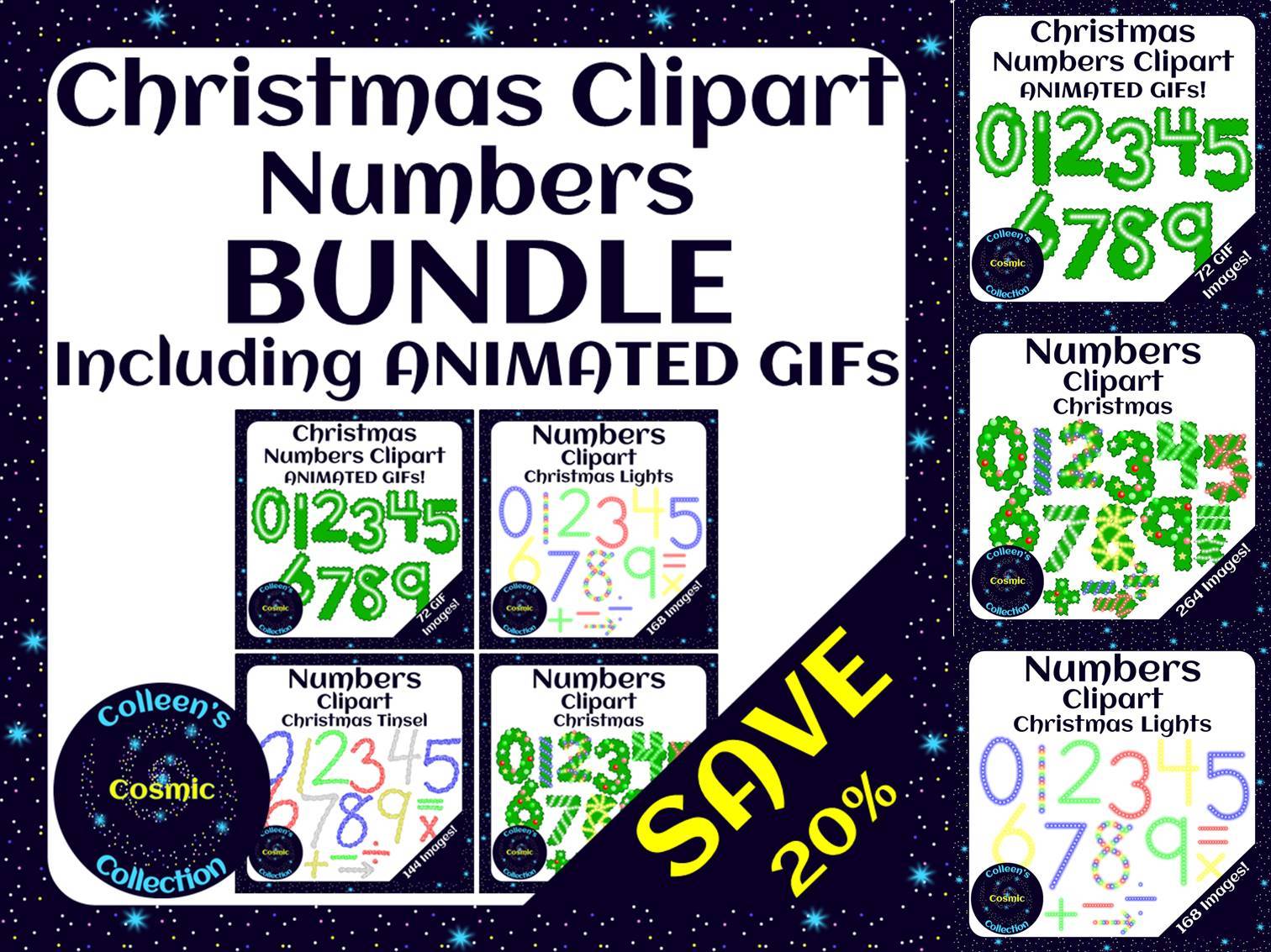 Christmas Numbers Clipart and Animated GIF Clipart BUNDLE | Teaching ...