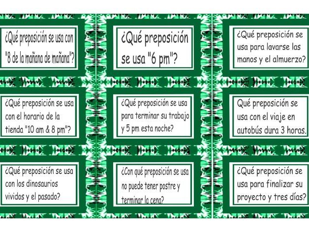 Time Prepositions Spanish 4 Worksheet-2 Game-1 Exam Bundle | Teaching ...
