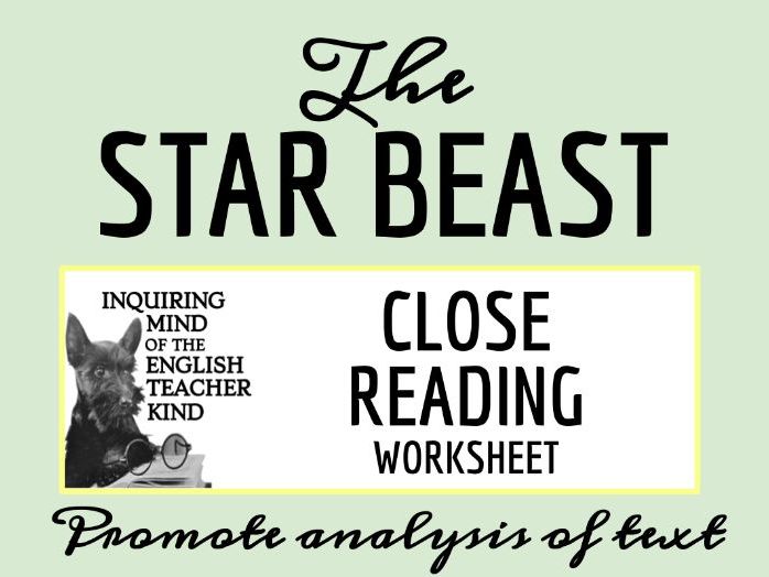"The Star Beast" by Nicholas Stuart Gray Close Reading | Teaching Resources