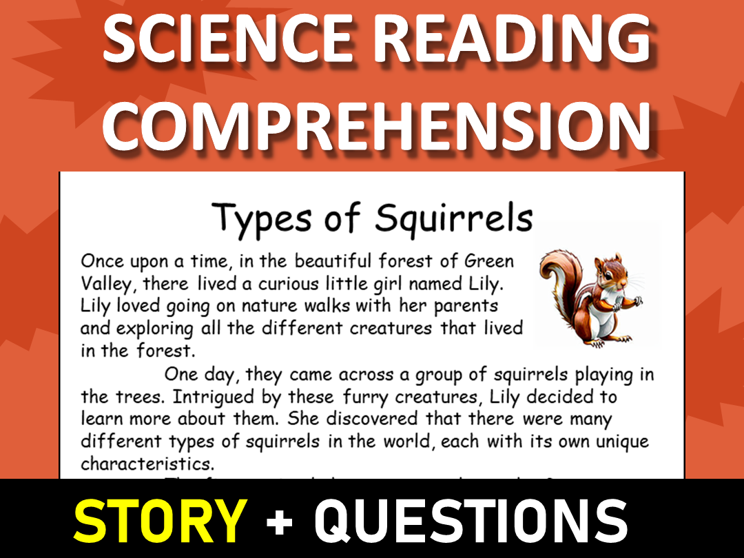 Types of Squirrels Reading Science Story Comprehension Questions ...
