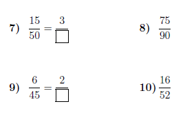 Simplifying fractions: missing numbers worksheet (with answers ...