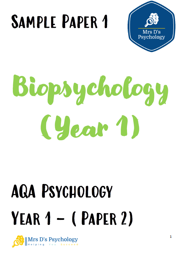 Biopsychology (AS) - Exam Preparation / Revision Materials (New Spec ...