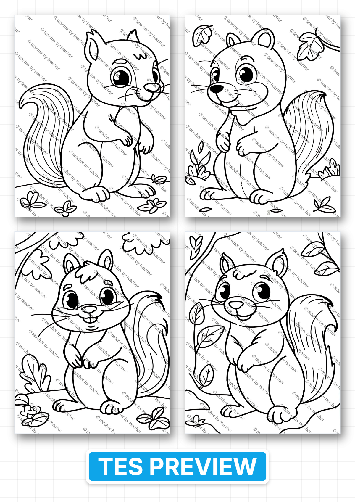 Squirrel Colouring Pages - Woodland Animals Printables | Fine Motor ...