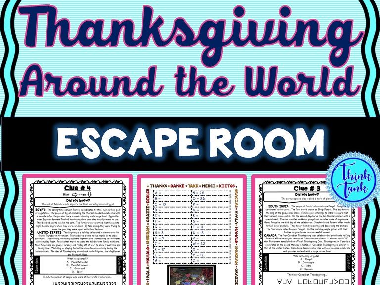 Thanksgiving Around the World Escape Room! Thanksgiving-like traditions ...