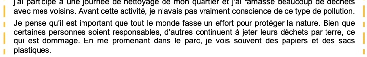 French year 10 or 11 (grade 9 or 10): l'environnement dans ma ville ...