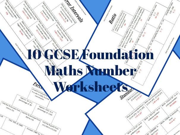 GCSE Foundation Tier Maths Number Practice Pyramids Worksheets ...