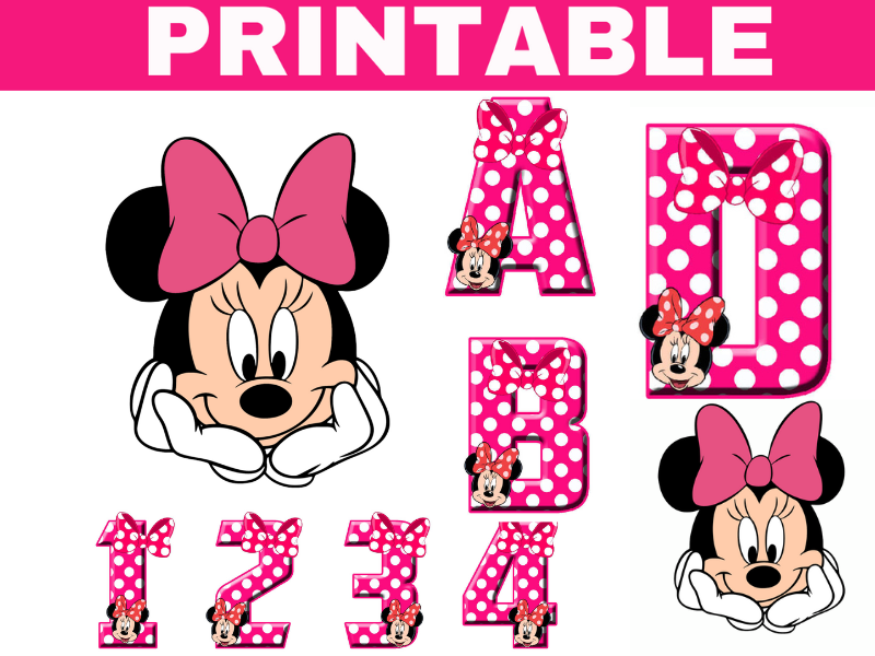 Minnie Mouse Printable Alphabet Letters and Numbers | Teaching Resources