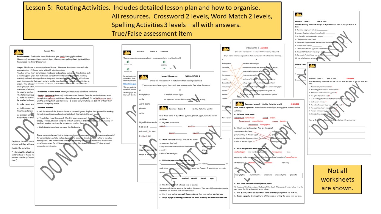 AncientEgypt:RotatingActivitiesLessonPlanandResources | Teaching Resources