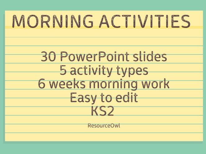 Morning Activities Teaching Resources