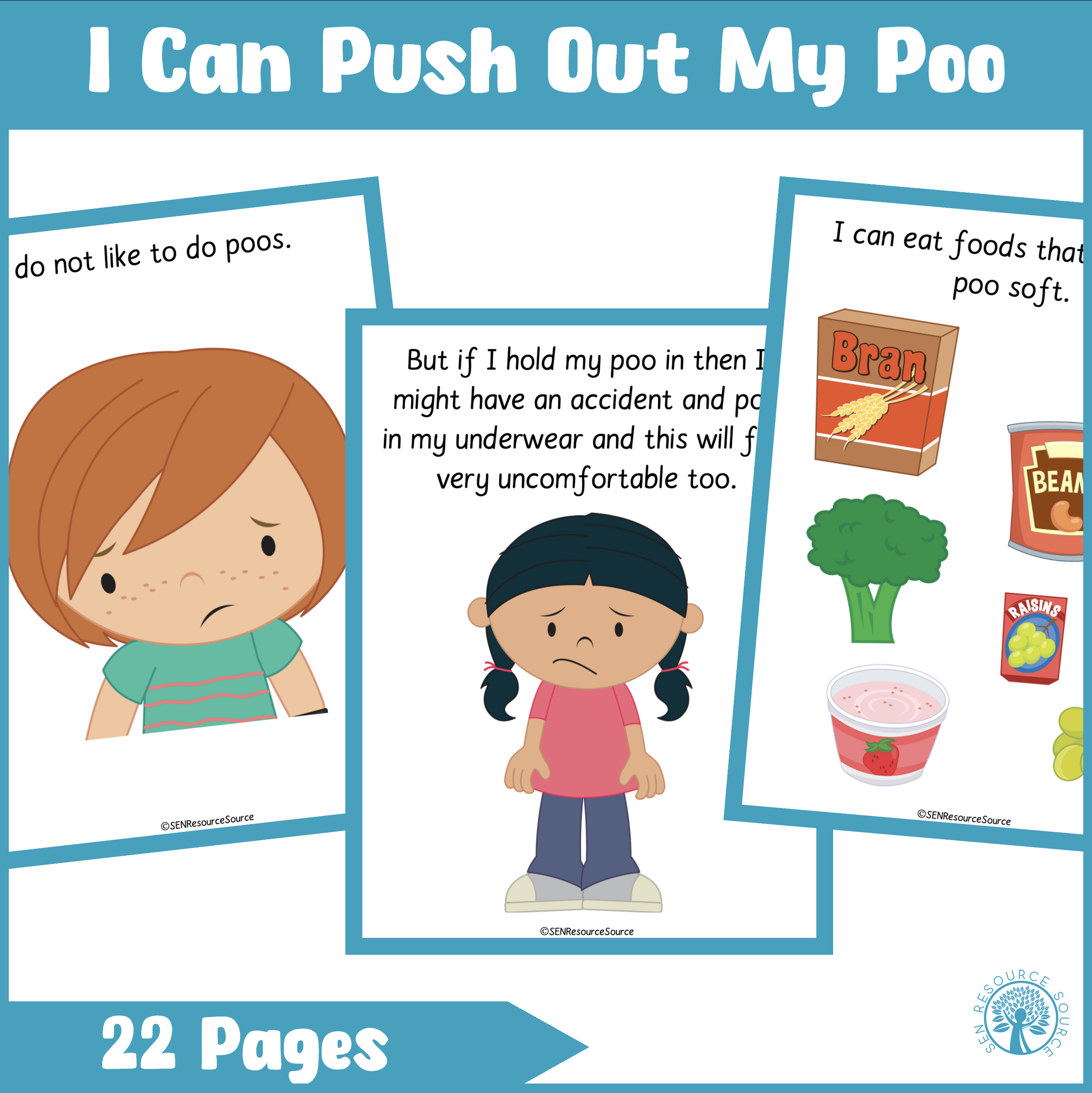 I Can Push Out My Poo (Stool Withholding) Social Story | Teaching Resources