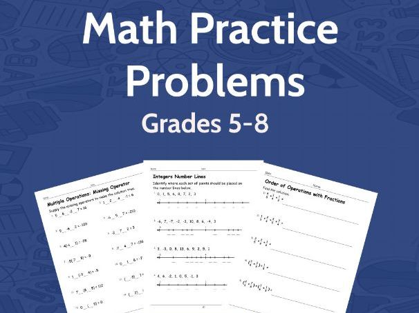Math Practice Problems Grades 5 8 Fractions Decimals Percents And Integers 690 Pages