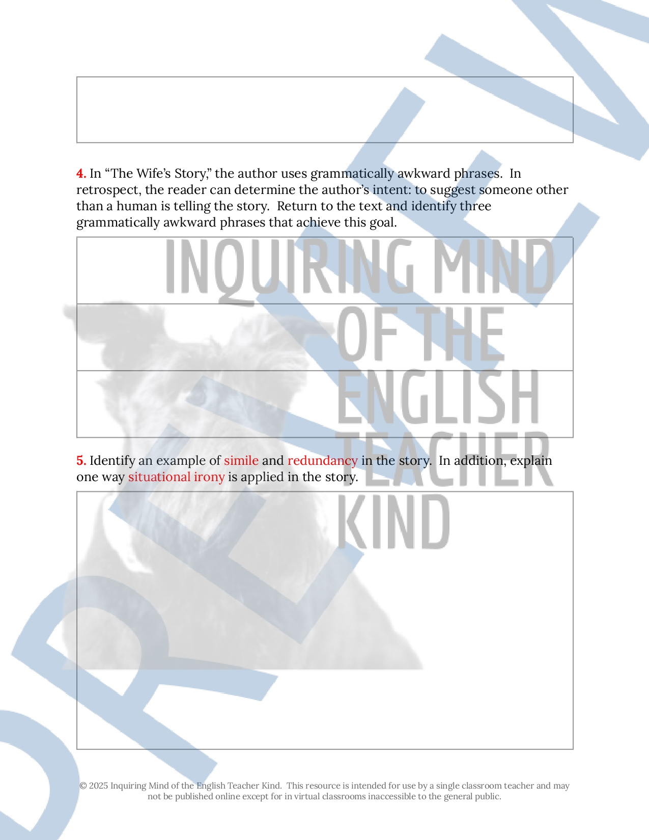 "The Wife's Story" by Ursula K. Le Guin Literary Craft Analysis ...