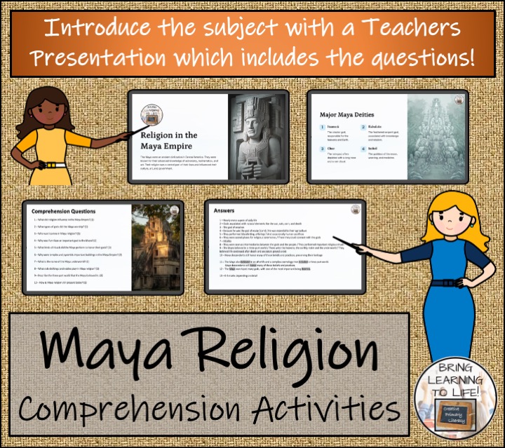 Maya Religion Reading Passage Comprehension Activities | Year 3 or Year ...