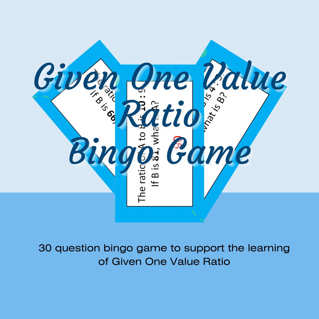 Given One Value Ratio Maths Bingo Game Activity | Teaching Resources