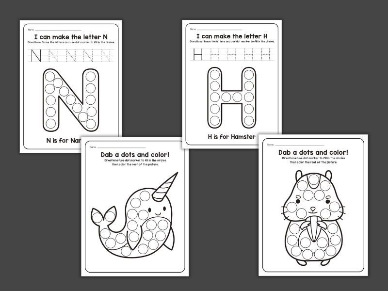 A–Z Animal Alphabet Dot Marker Worksheets | Teaching Resources
