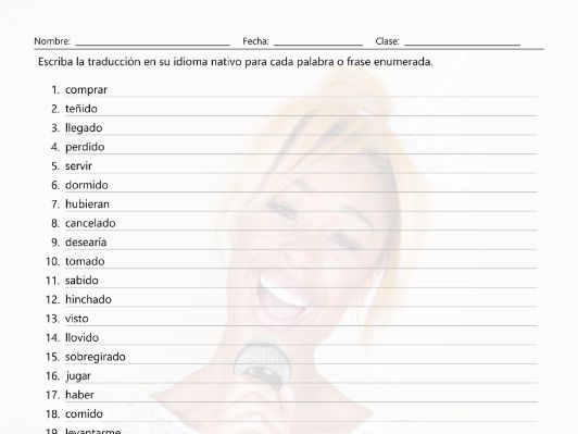 Regret Modals Translating Spanish Worksheet | Teaching Resources