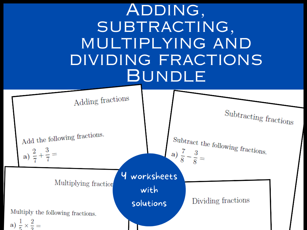 Adding Subtracting Multiplying And Dividing Fractions Bundle